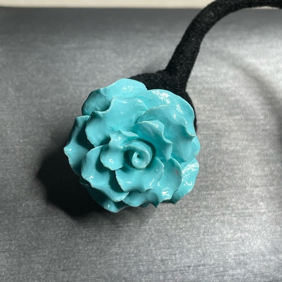 Jewelry | Giant Turquoise Acrylic Rose Post Statement Earrings With The ...